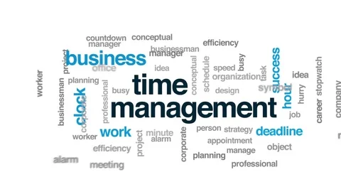 Time management animated word cloud, tex... | Stock Video | Pond5