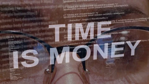 Time is money text on background of fema... | Stock Video | Pond5