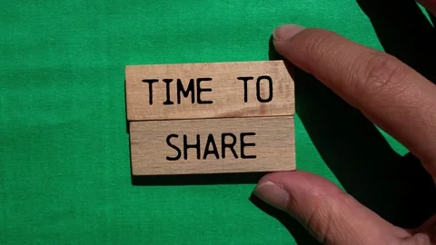 Time to share message writing on wooden ... | Stock Video | Pond5