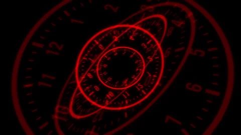 Time Travel Spinning Clock Red S VJ Loop... | Stock Video | Pond5