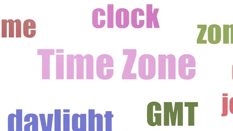 Time Zone Word Cloud Animated On White B... | Stock Video | Pond5