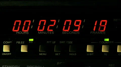 Timecode clock of VTR running, video tap... | Stock Video | Pond5