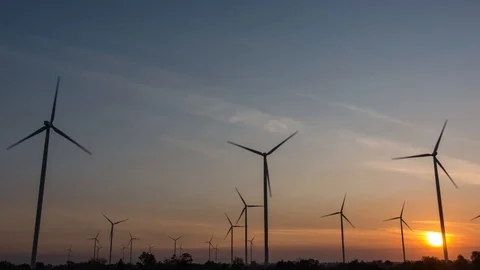 Timelapse 4k of Wind turbines of save En... | Stock Video | Pond5