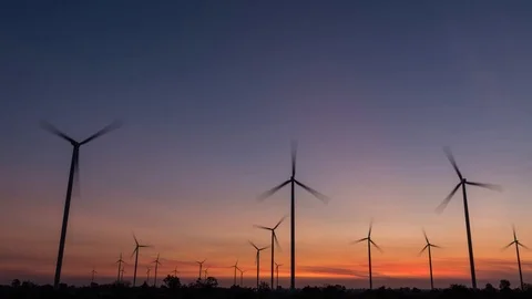 Timelapse 4k of Wind turbines of save En... | Stock Video | Pond5