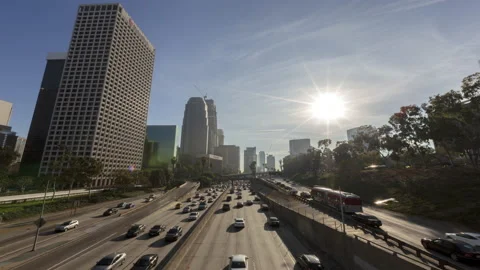 Timelapse of a Busy Los Angeles Freeway ... | Stock Video | Pond5