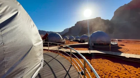 Timelapse Glamping with bubble domes in ... | Stock Video | Pond5