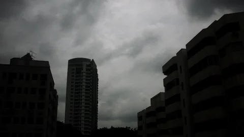 Timelapse of HDB buildings with storm cl... | Stock Video | Pond5