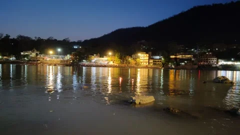 Timelapse of Rishikesh Ghat from day to ... | Stock Video | Pond5