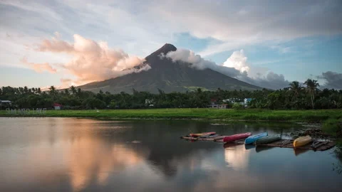 Timelapse View of Mount Mayon Volcano at... | Stock Video | Pond5