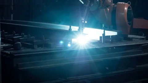 Timelapse of welding robot arm melt meta... | Stock Video | Pond5