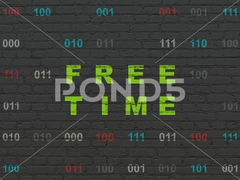 Timeline concept: Free Time on wall background ~ Clip Art #87783919
