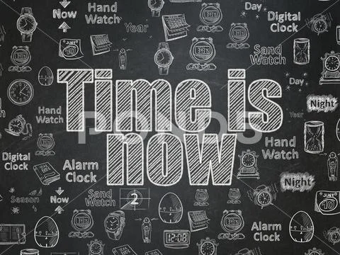 Timeline concept: Time is Now on School board background ~ Clip Art ...