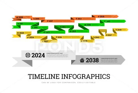 Timeline infographic vector illustration with ribbon. Can be used to ...