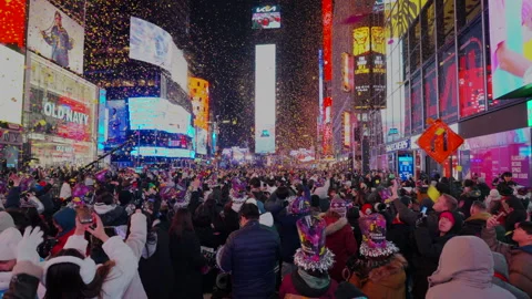 Times Square 2024 Annual New Year’s Ev... | Stock Video | Pond5