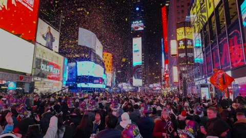 Times Square 2024 Annual New Year’s Ev... | Stock Video | Pond5