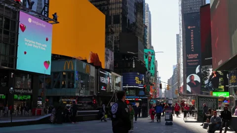 Times Square advertisement screens billb... | Stock Video | Pond5