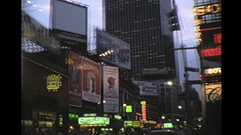 Times square, at night, New York, 1977. | Stock Video | Pond5