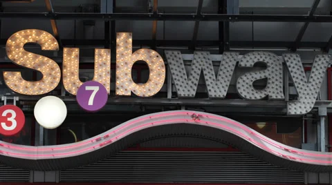 Neon Subway Sign Stock Video Footage | Royalty Free Neon Subway Sign ...