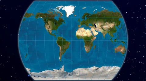 The Times world map projection - blue ma... | Stock Video | Pond5