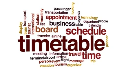 Timetable animated word cloud, text desi... | Stock Video | Pond5