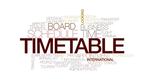 Timetable animated word cloud, text desi... | Stock Video | Pond5