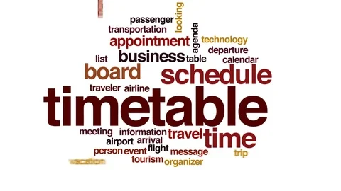 Timetable animated word cloud, text desi... | Stock Video | Pond5