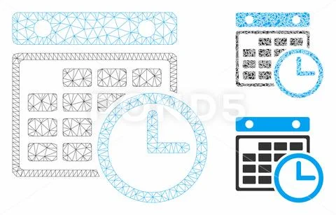 Timetable Vector Mesh 2D Model and Triangle Mosaic Icon ~ Clip Art ...