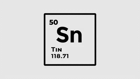 Tin, chemical element of the periodic ta... | Stock Video | Pond5