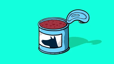 Tin opening cartoon animation. Food for ... | Stock Video | Pond5