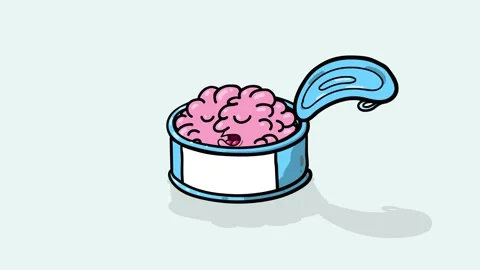 Tin with sleeping brain inside opening c... | Stock Video | Pond5