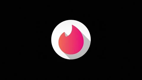 Tinder logo flat style animation on a bl... | Stock Video | Pond5