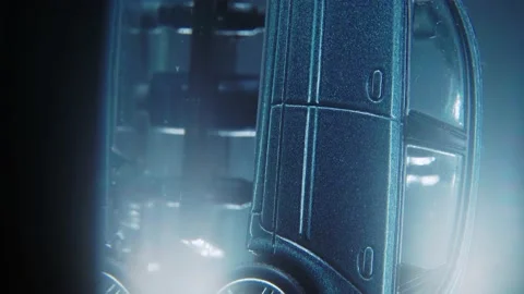 A tiny model metal sample car on a rotat... | Stock Video | Pond5