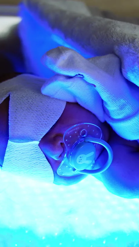 Tiny newborn in diaper and socks on hand... | Stock Video | Pond5