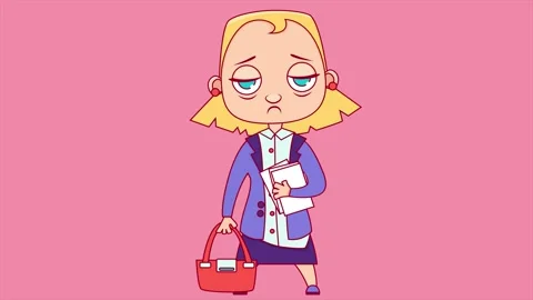 Tired business woman. Animation 2D | Stock Video | Pond5
