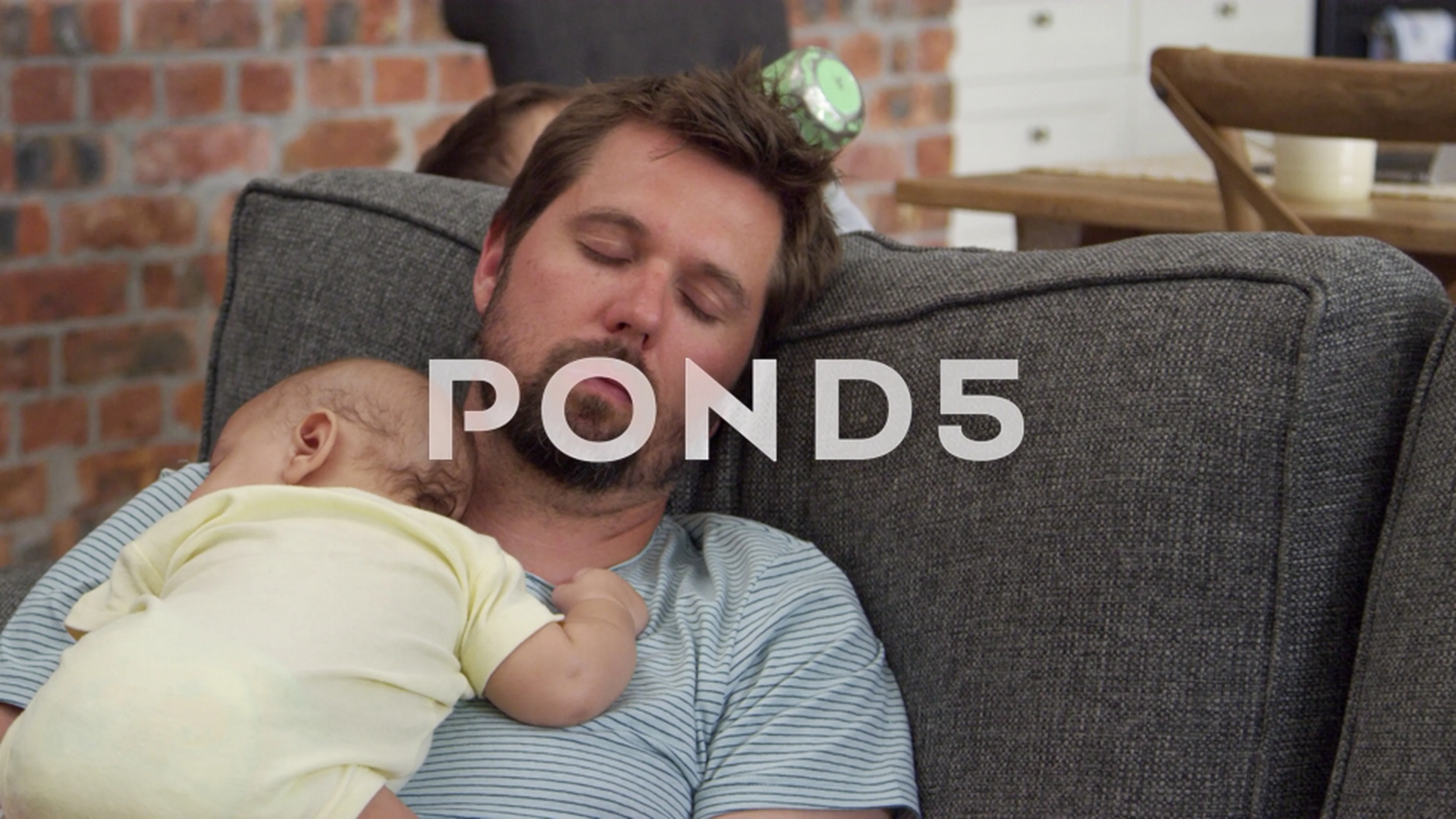 Father And Baby Sleeping Funny