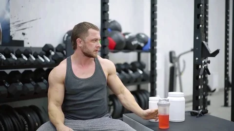 Bodybuilder Juice Stock Footage ~ Royalty Free Stock Videos | Pond5