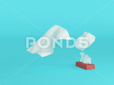 Tissue Leaf white flying render 3d ep5: Royalty Free #129874346