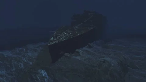 Titanic Ship Wreck Bow Section Undersea ... | Stock Video | Pond5
