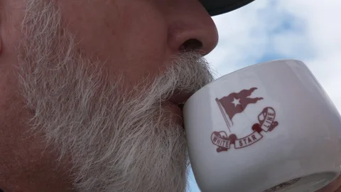 Titanic Ship's Captain sips tea circa 19... | Stock Video | Pond5
