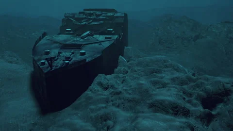 Titanic Wreck Ship Bow Section Animation | Stock Video | Pond5