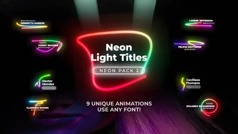 Titles Lower Thirds Neon Light 2 ~ After Effects #130704902