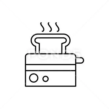 Toaster bread icon. Simple line, outline vector cooking icons for ui ...