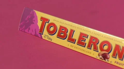 Toblerone Swiss chocolate bar with nuts.... | Stock Video | Pond5