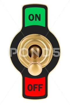 Toggle Switch, OFF. 3D rendering ~ Clip Art #254209851
