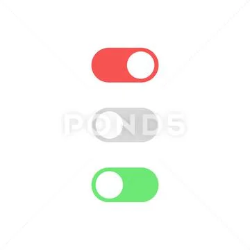 Toggle switch button. For mobile app. Vector on isolated white ...