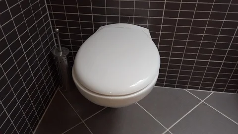 Toilet bowl, lavatory in modern bathroom... | Stock Video | Pond5