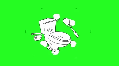 toilet - Hand-Drawn - Animation - Green ... | Stock Video | Pond5