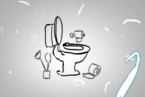 Toilet - Hand drawn - Animation - outlin... | Stock Video | Pond5