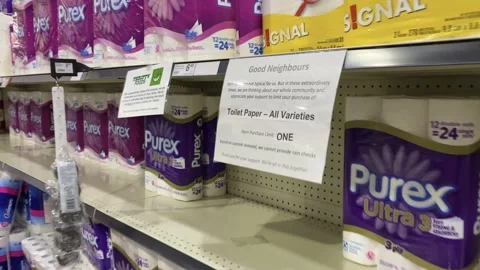 Toilet Paper Rationing Thrifty Foods | Stock Video | Pond5