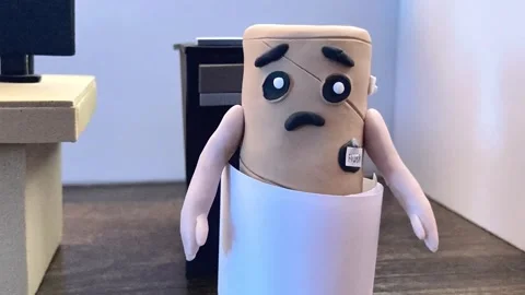 Toilet Paper Roll Spins Clay Animation S... | Stock Video | Pond5